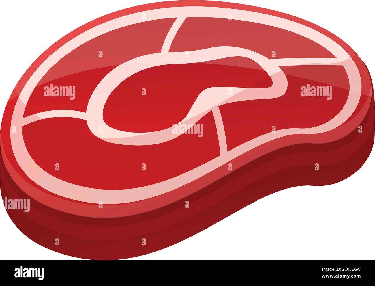 Meat slice icon. Cartoon of meat slice vector icon for web design ...