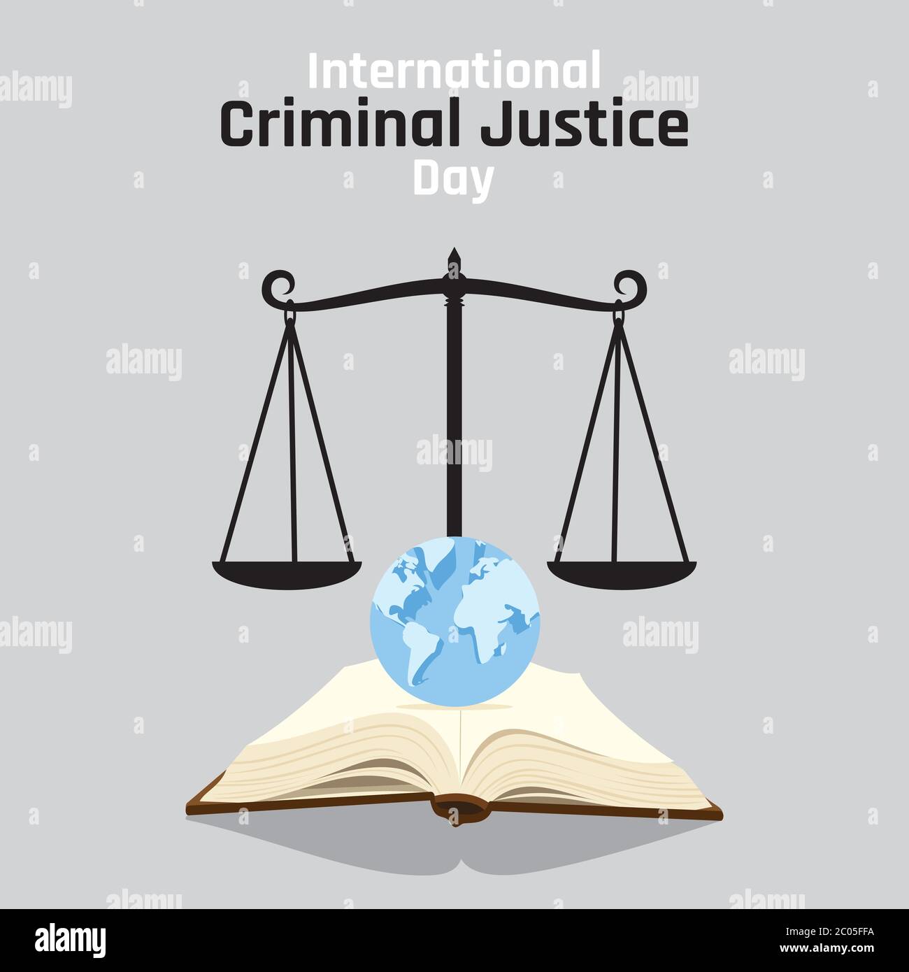 vector illustration of international criminal justice day poster or ...