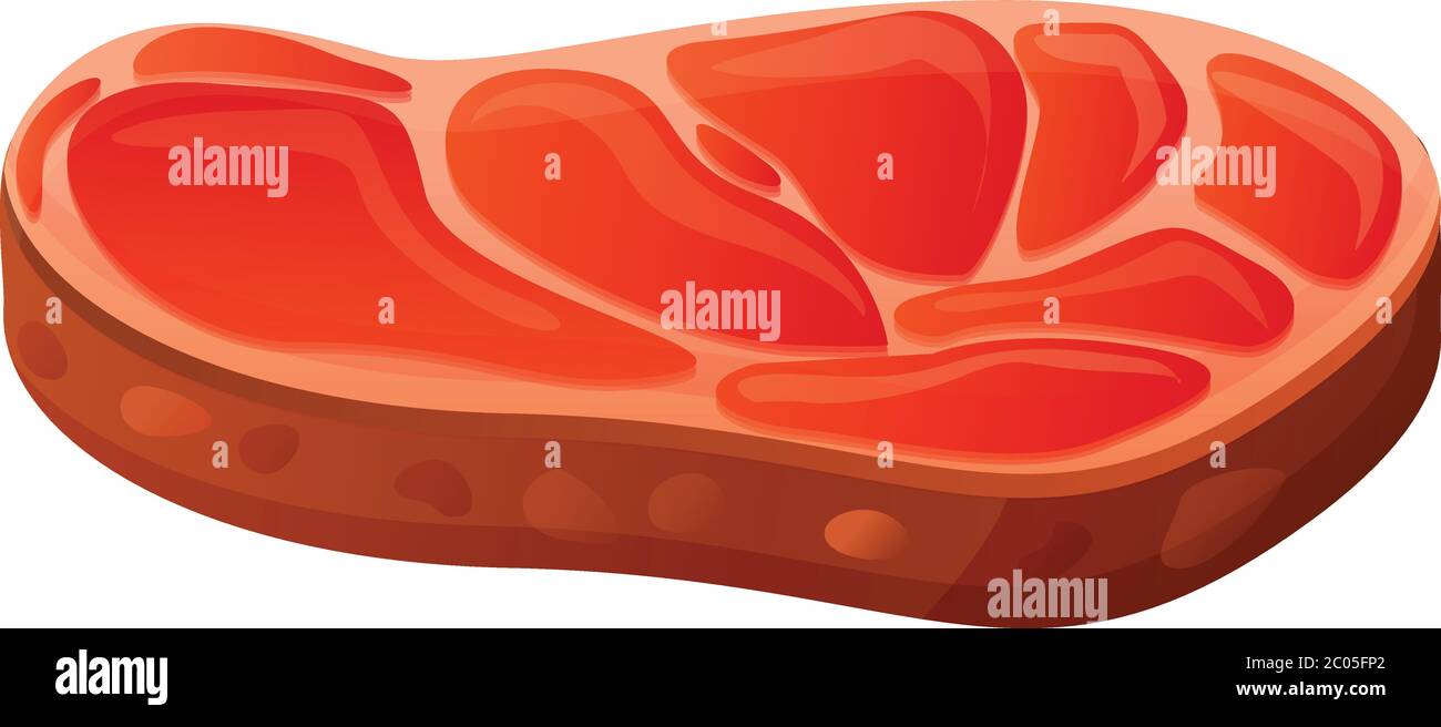 Red meat slice icon. Cartoon of red meat slice vector icon for web ...