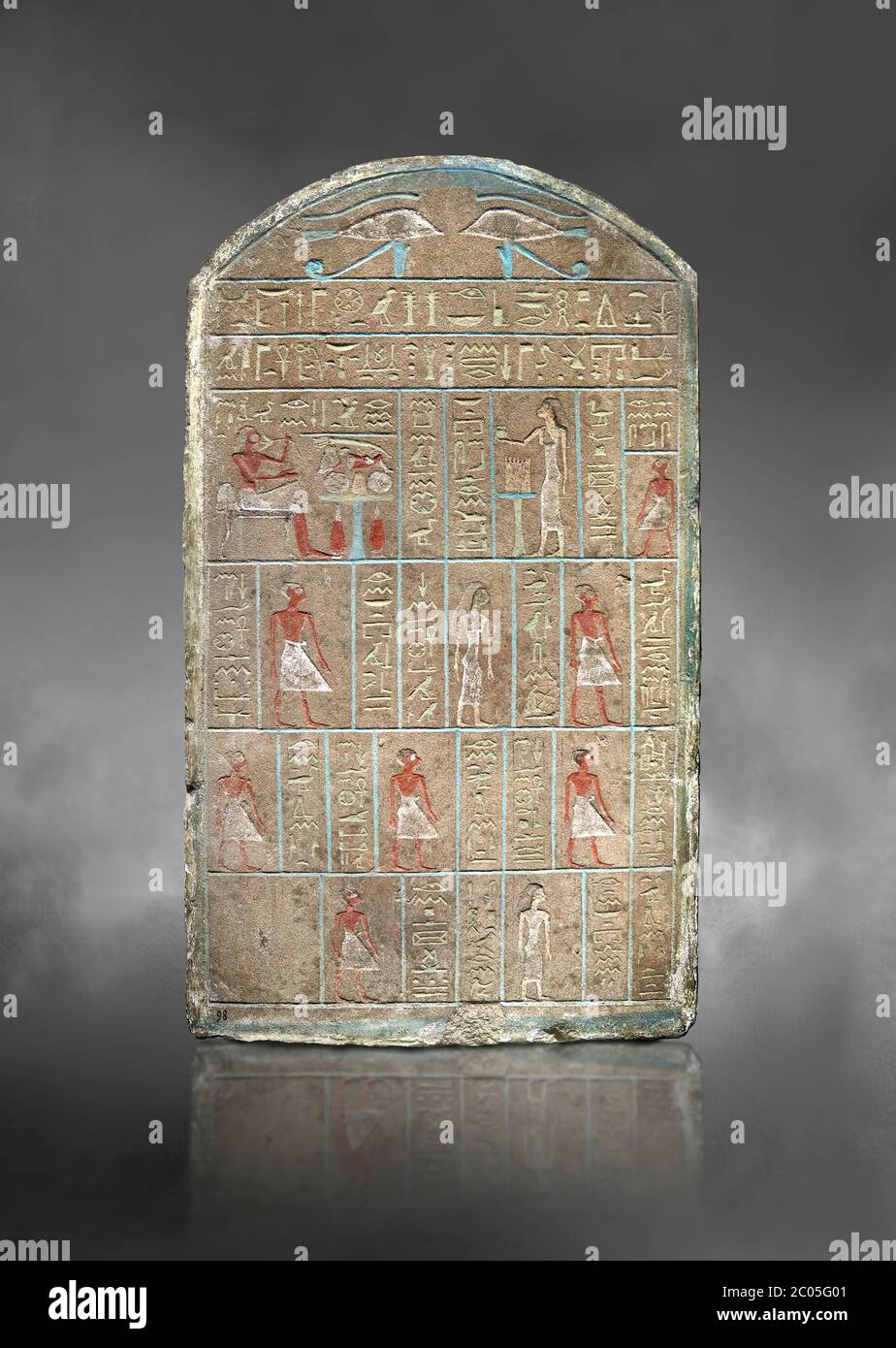 Ancient Egyptian stele of commander in chief Senebetysy, sandstone ...