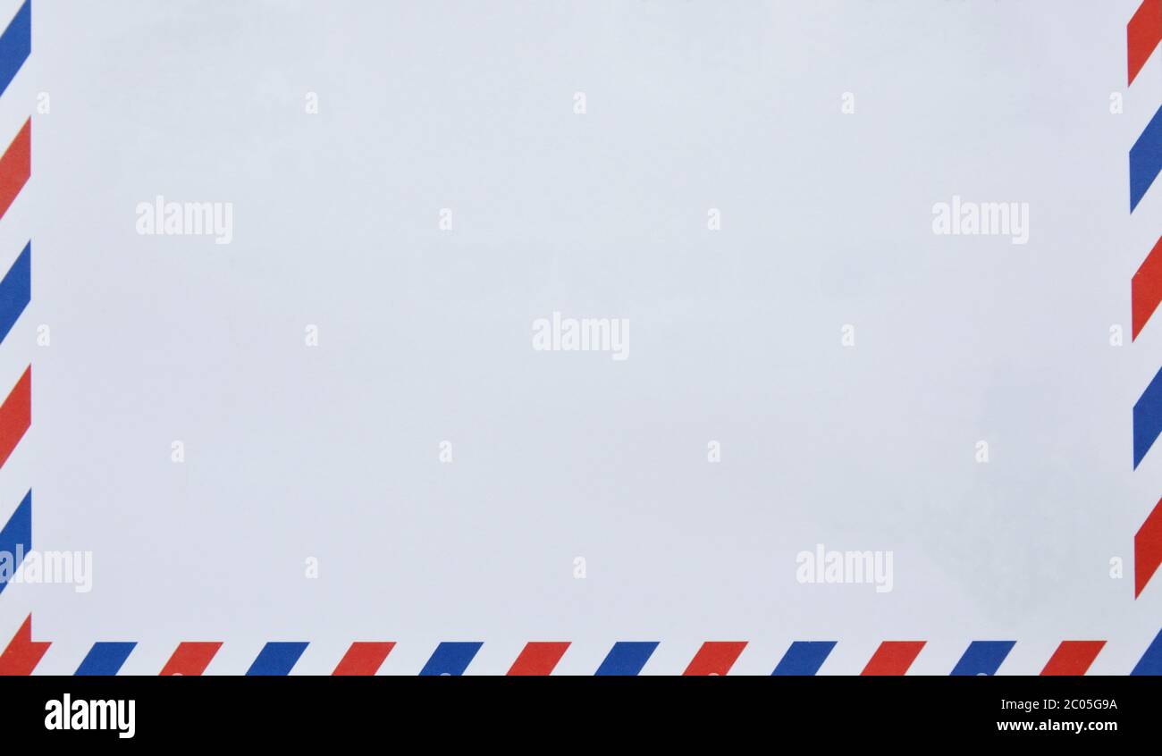 envelope with red and blue on border in white background Stock Photo ...