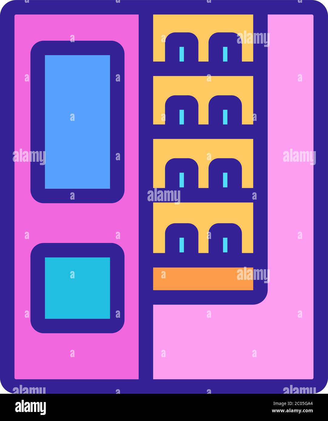 vending machine sell cigarettes icon vector outline illustration Stock ...