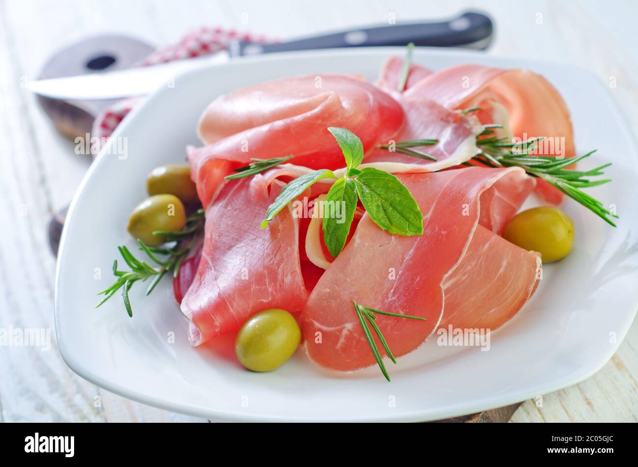 smoked pork ham Stock Photo - Alamy