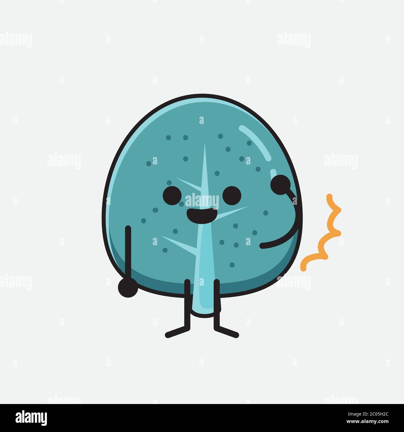 An illustration of Cute Blue Tree Mascot Vector Character in Flat ...