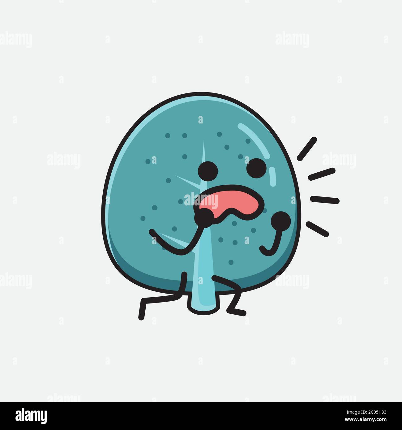 An illustration of Cute Blue Tree Mascot Vector Character in Flat ...