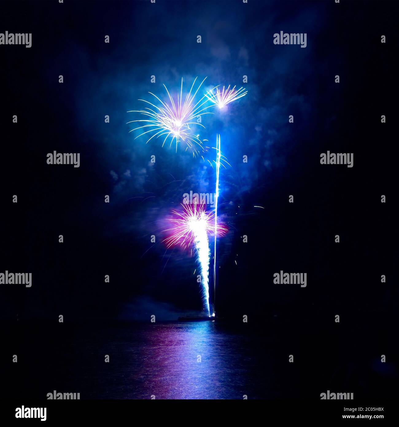 Colorful fireworks display night background hi-res stock photography ...