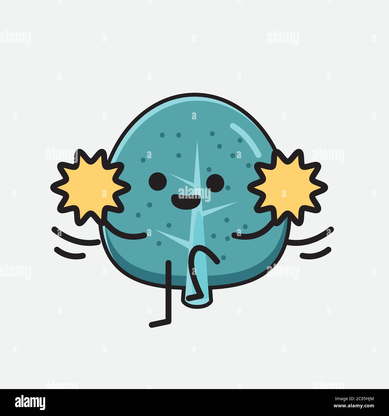 An illustration of Cute Blue Tree Mascot Vector Character in Flat ...