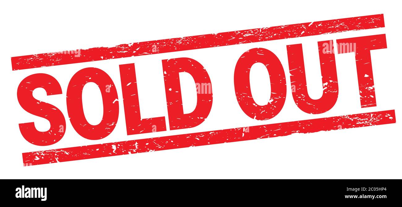 SOLD OUT red grungy rectangle stamp Stock Photo - Alamy
