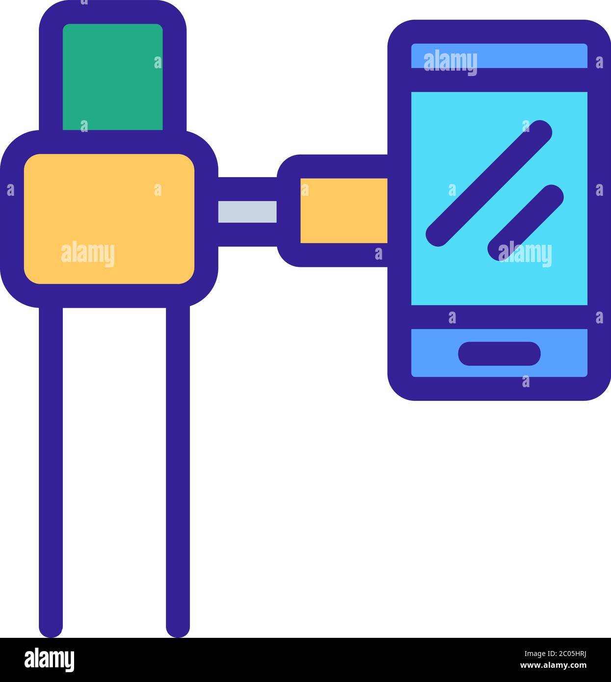 smartphone on tripod icon vector outline illustration Stock Vector ...