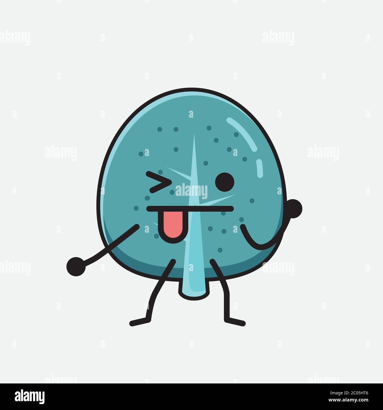 An illustration of Cute Blue Tree Mascot Vector Character in Flat ...