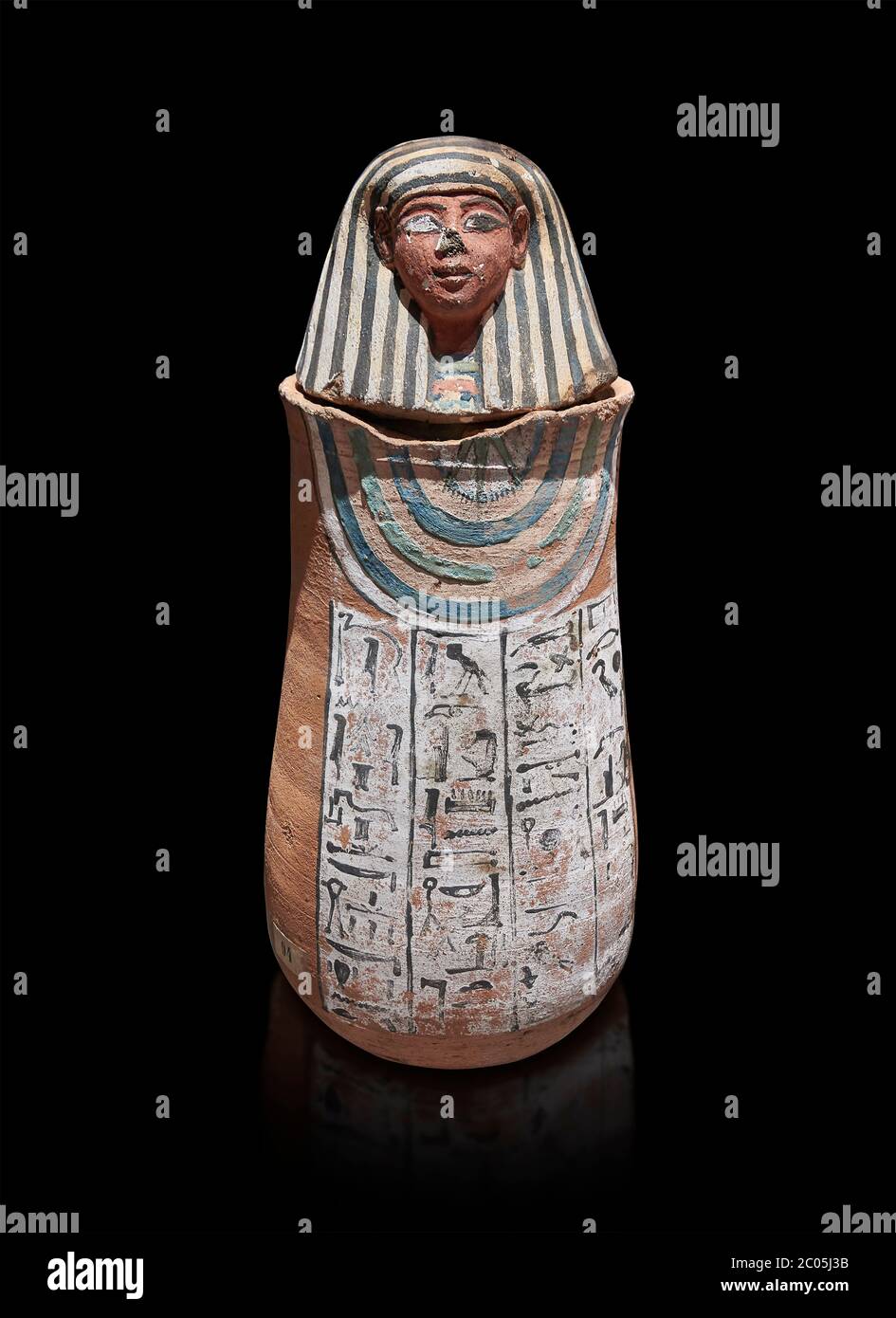 Ancient Egyptian Human headed canopic jar for Amenemheb, clay, New ...