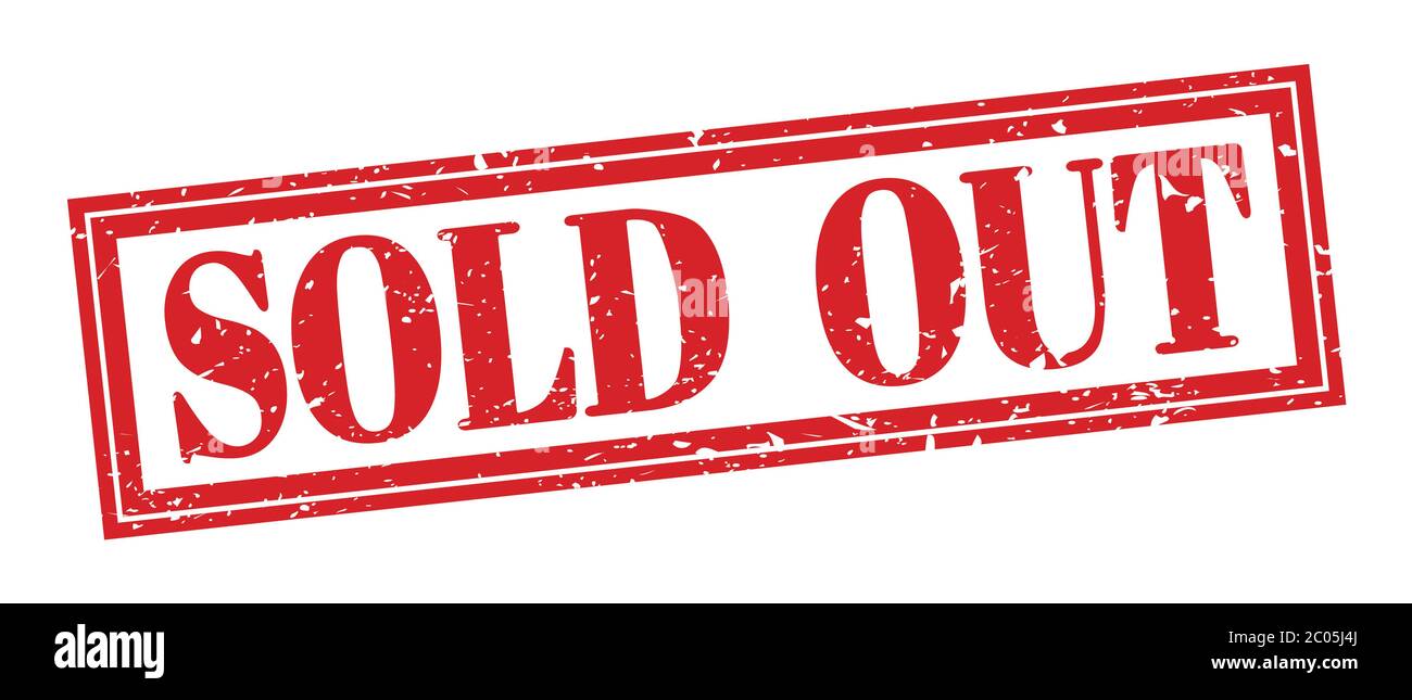 SOLD OUT red grungy rectangle stamp Stock Photo - Alamy