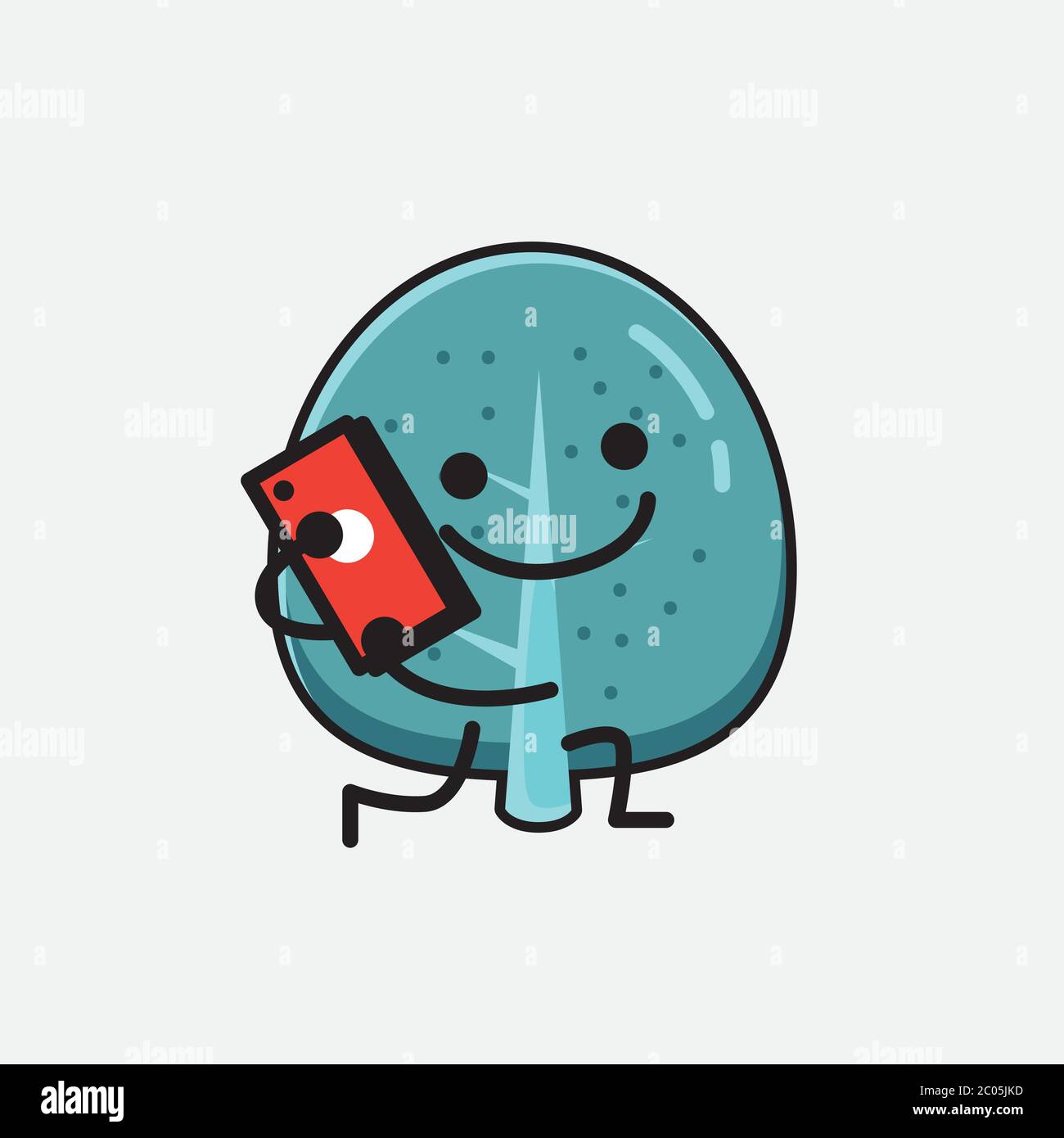 An illustration of Cute Blue Tree Mascot Vector Character in Flat ...