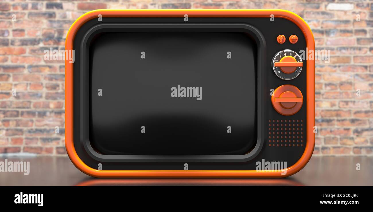 TV old fashioned. Retro old television, blank black screen template ...