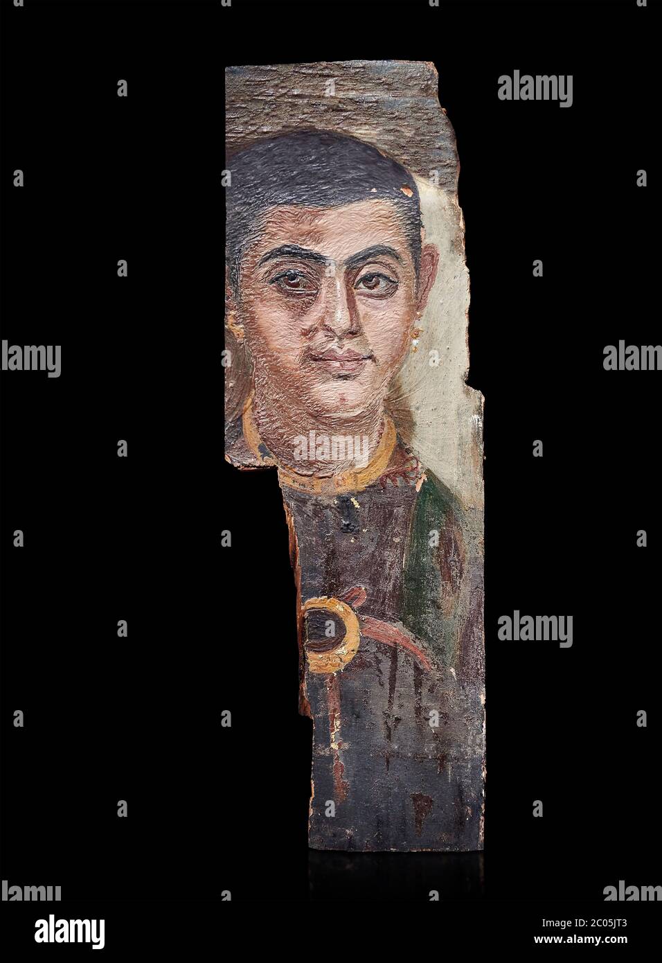 Egyptian Roman mummy portrait or Fayum mummy portrait painted panel of ...