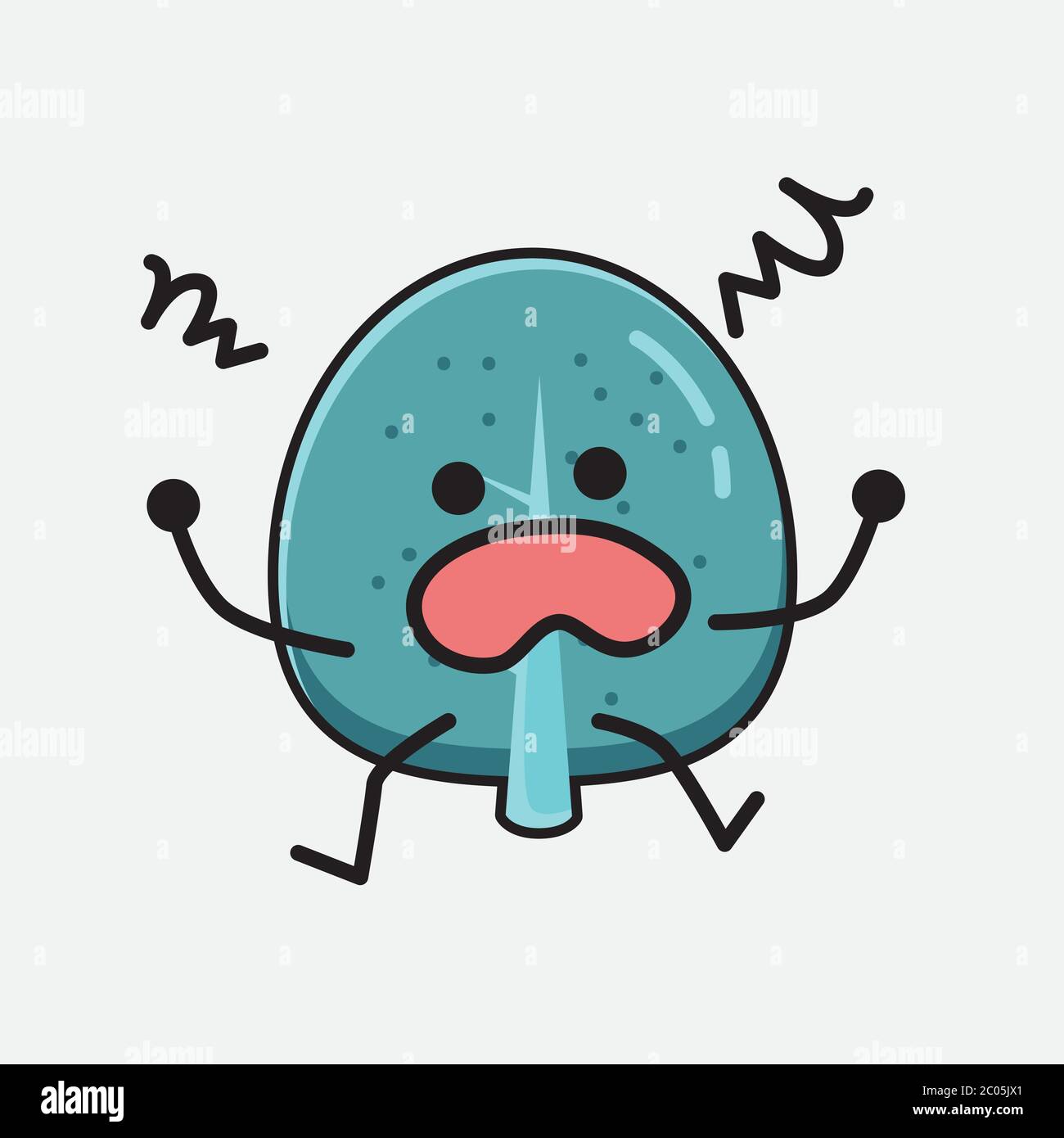 An illustration of Cute Blue Tree Mascot Vector Character in Flat ...