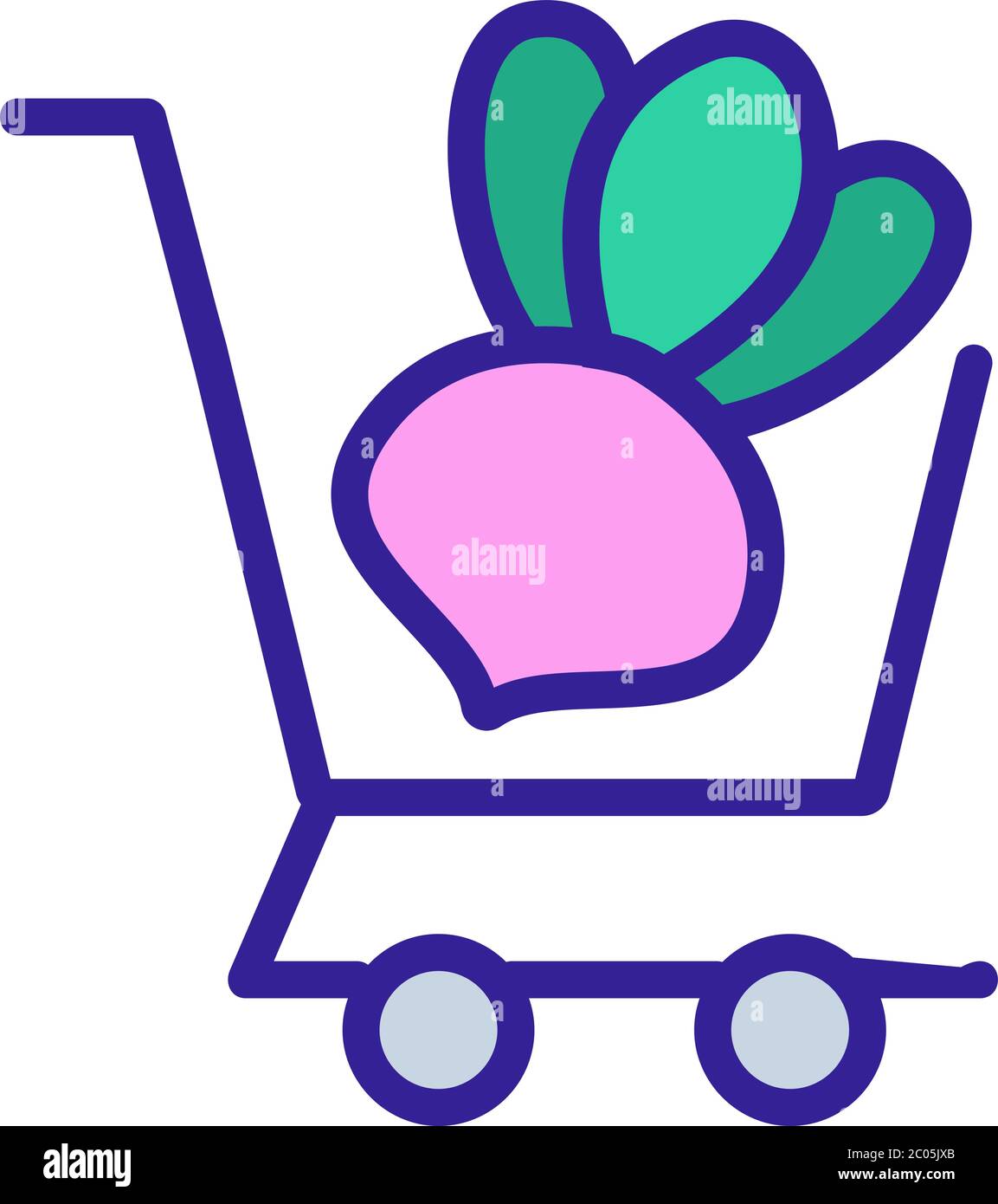 turnip in shop cart icon vector outline illustration Stock Vector Image ...