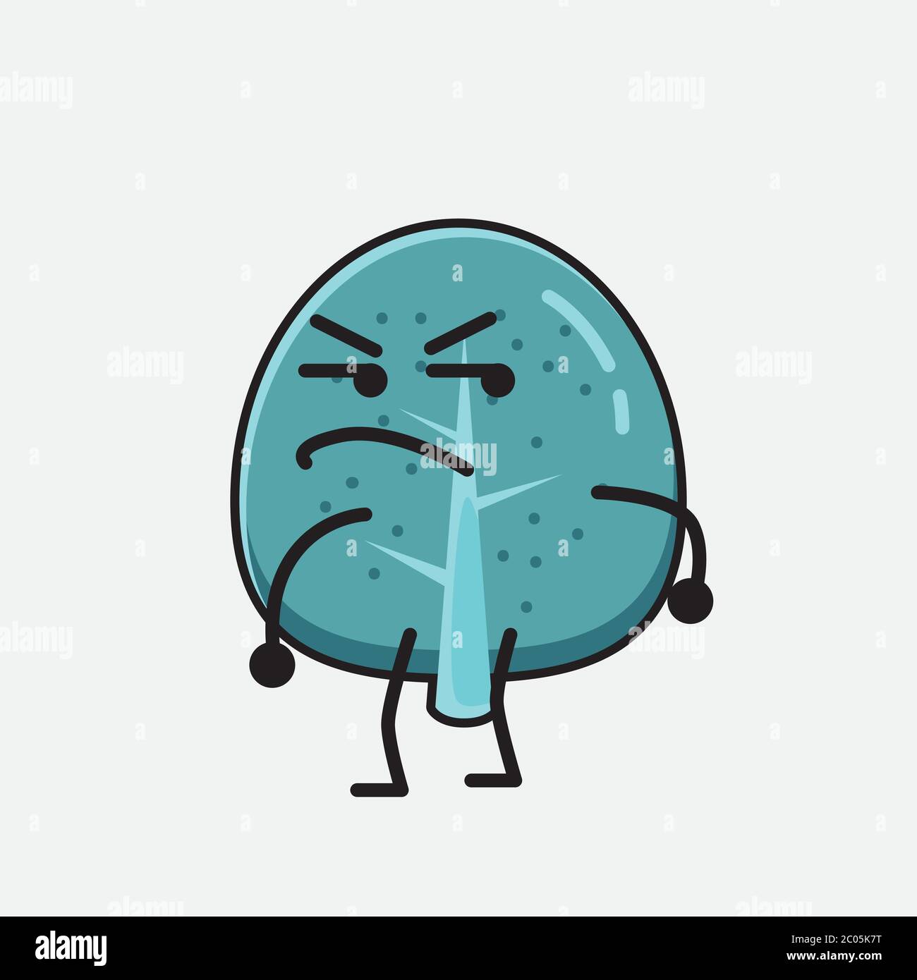 An illustration of Cute Blue Tree Mascot Vector Character in Flat ...