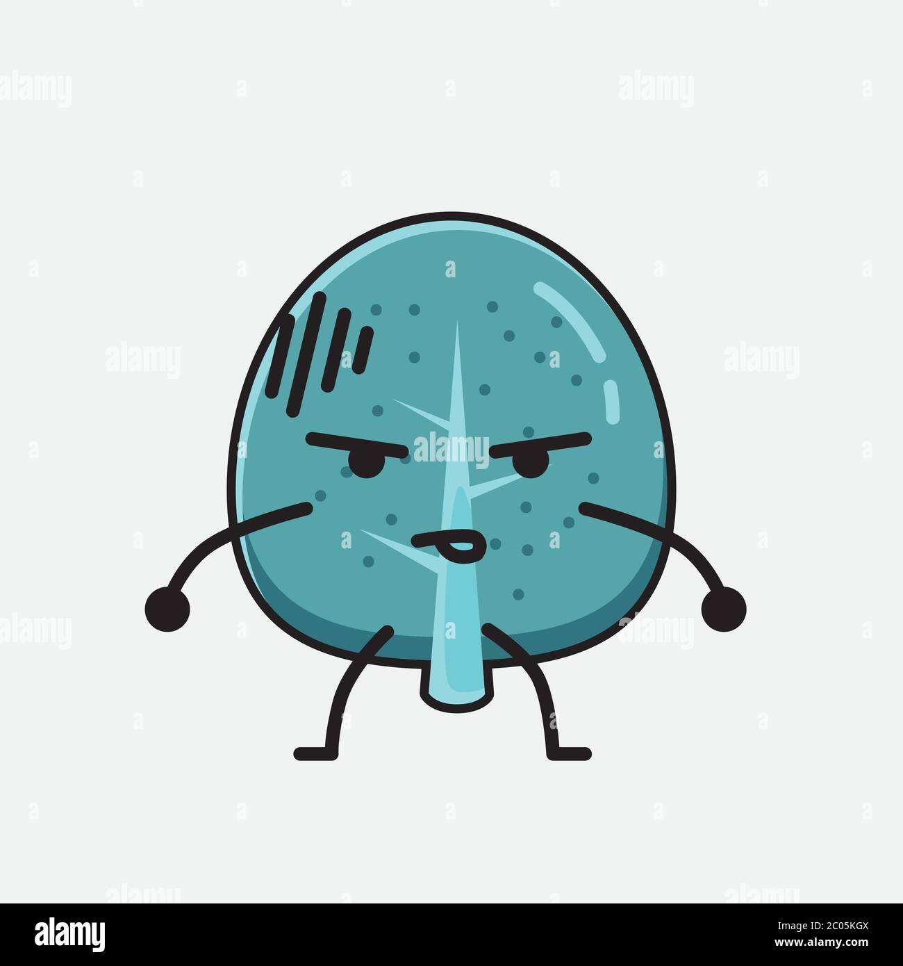 An illustration of Cute Blue Tree Mascot Vector Character in Flat ...