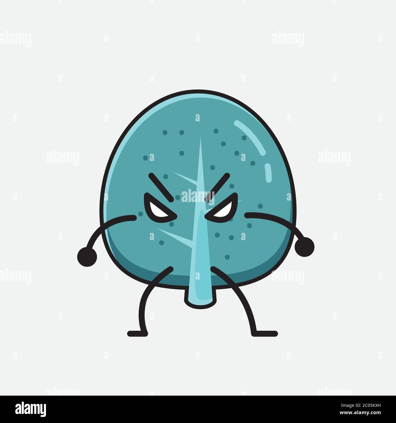 An illustration of Cute Blue Tree Mascot Vector Character in Flat ...