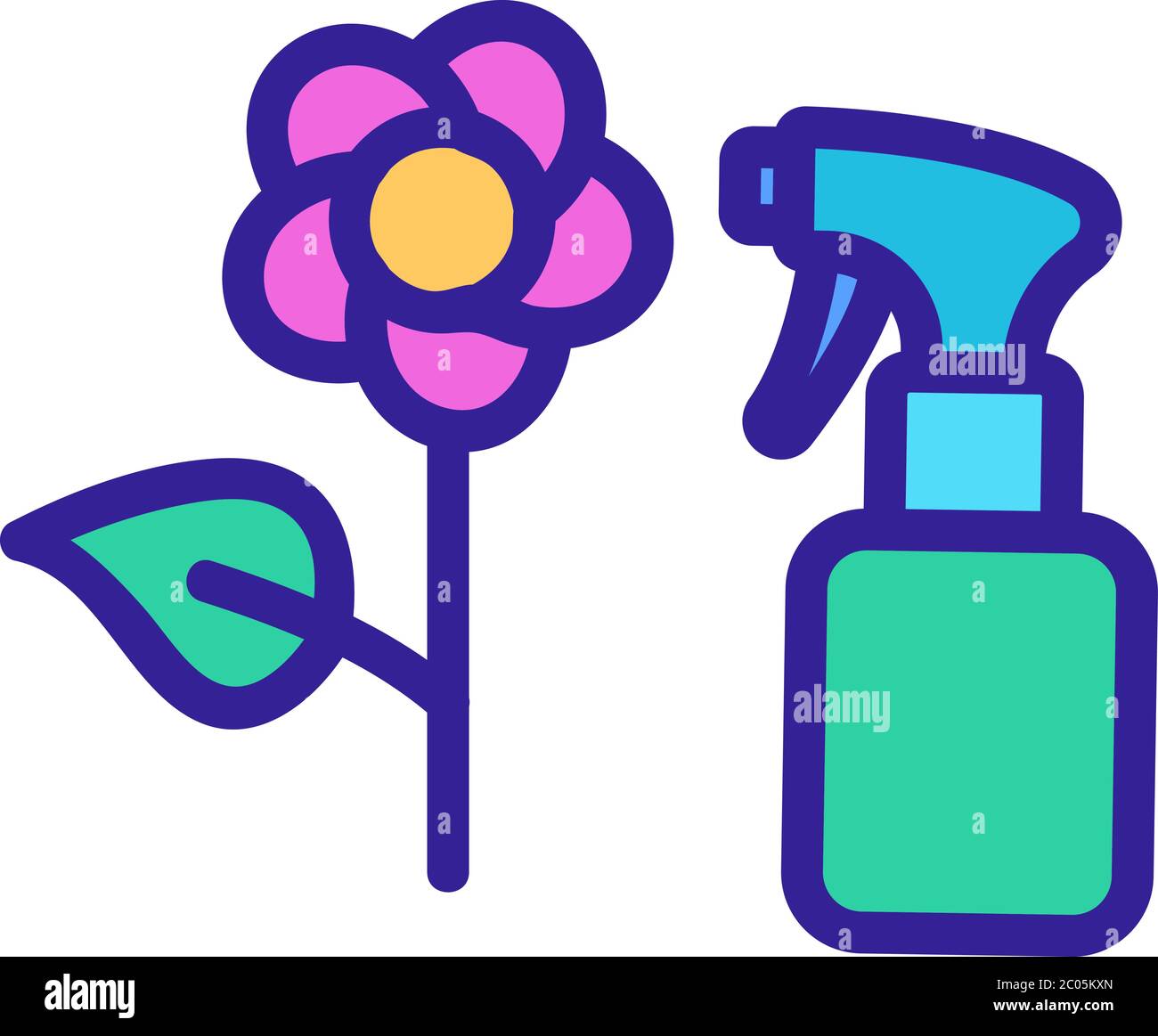 flower water spray icon vector outline illustration Stock Vector Image ...