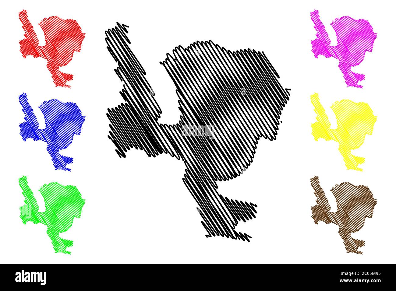 Ternopil City (Ukraine) map vector illustration, scribble sketch City ...