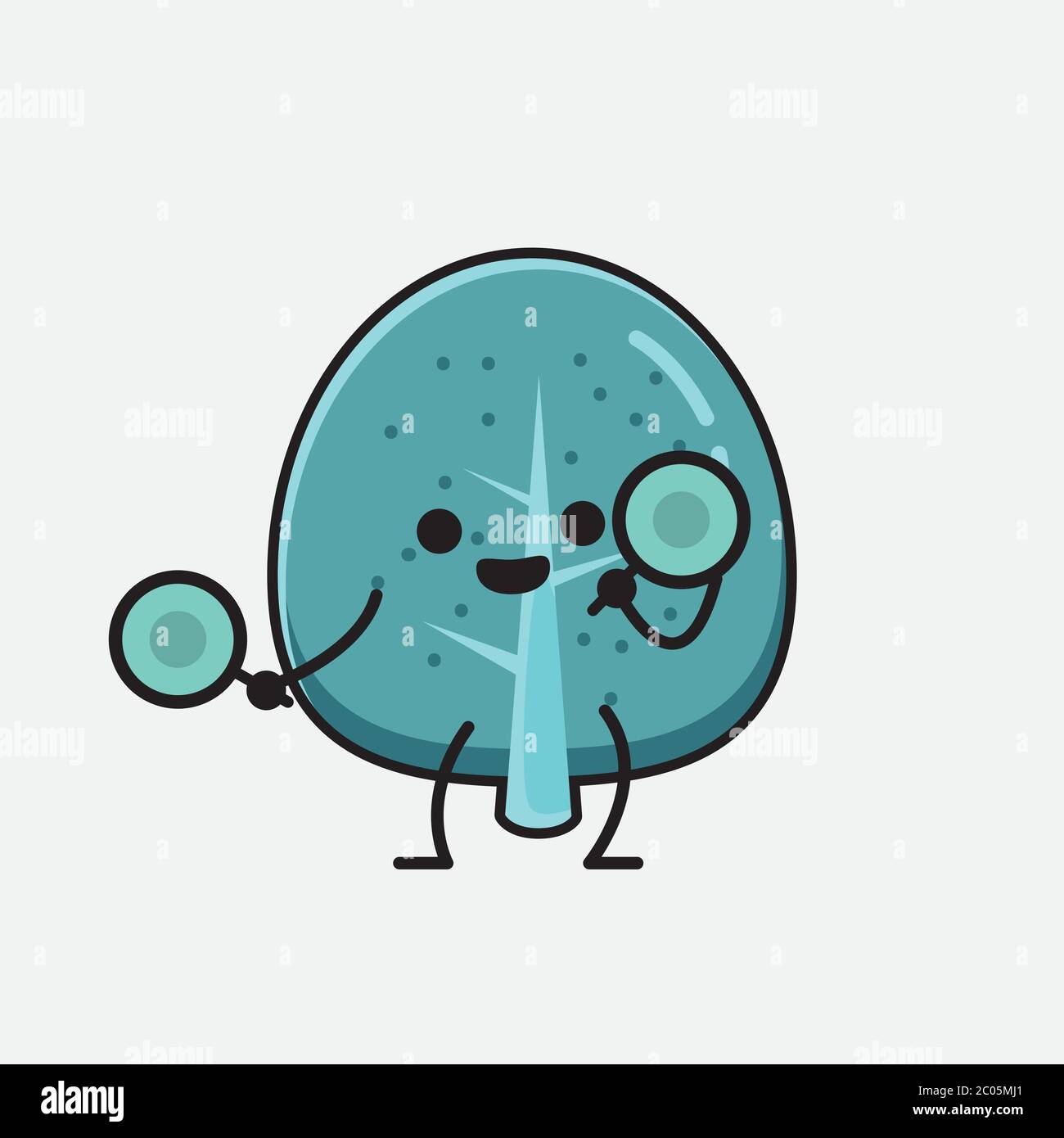 An illustration of Cute Blue Tree Mascot Vector Character in Flat ...