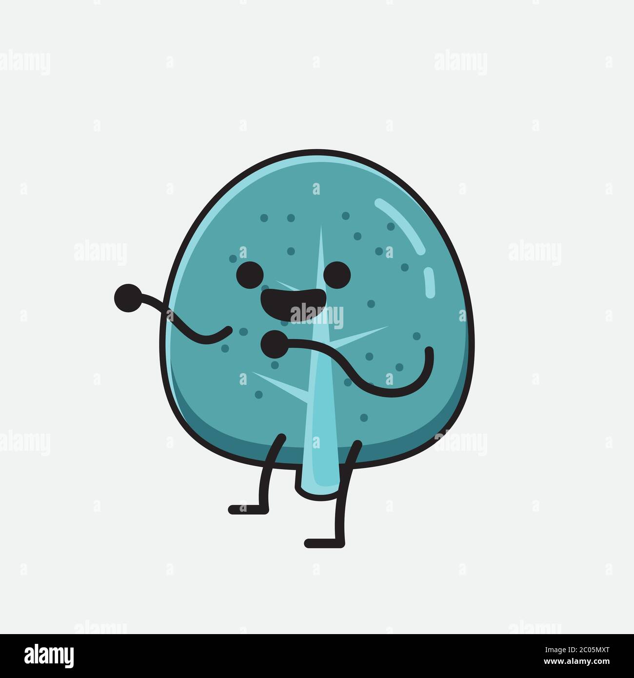 An illustration of Cute Blue Tree Mascot Vector Character in Flat ...