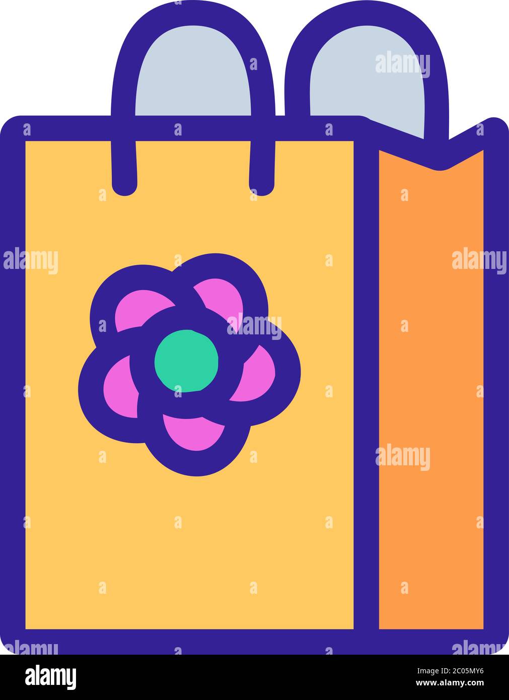 flower shop bag icon vector outline illustration Stock Vector Image ...