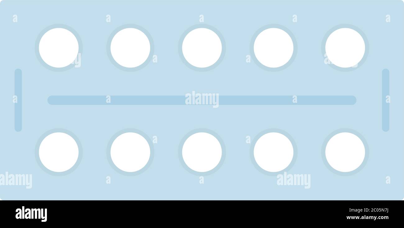 Pills in a blister pack vector icon flat isolated Stock Vector Image ...