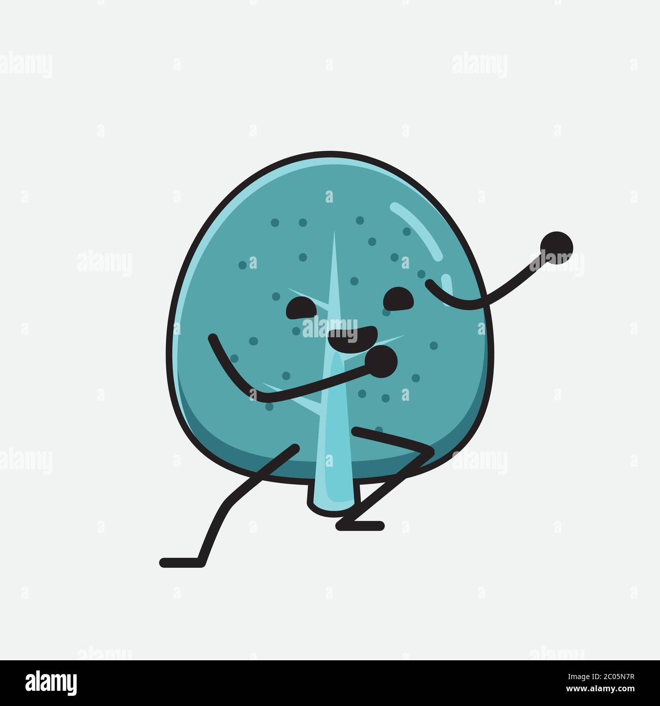 An illustration of Cute Blue Tree Mascot Vector Character in Flat ...