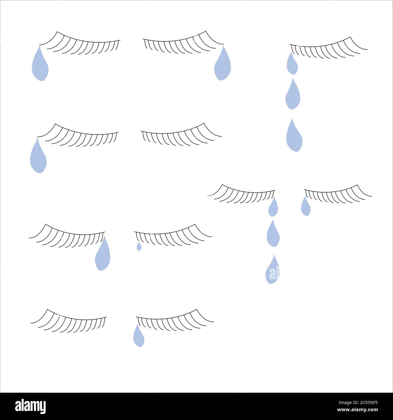 Eyelashes with tears vector drawing Stock Vector Image & Art - Alamy