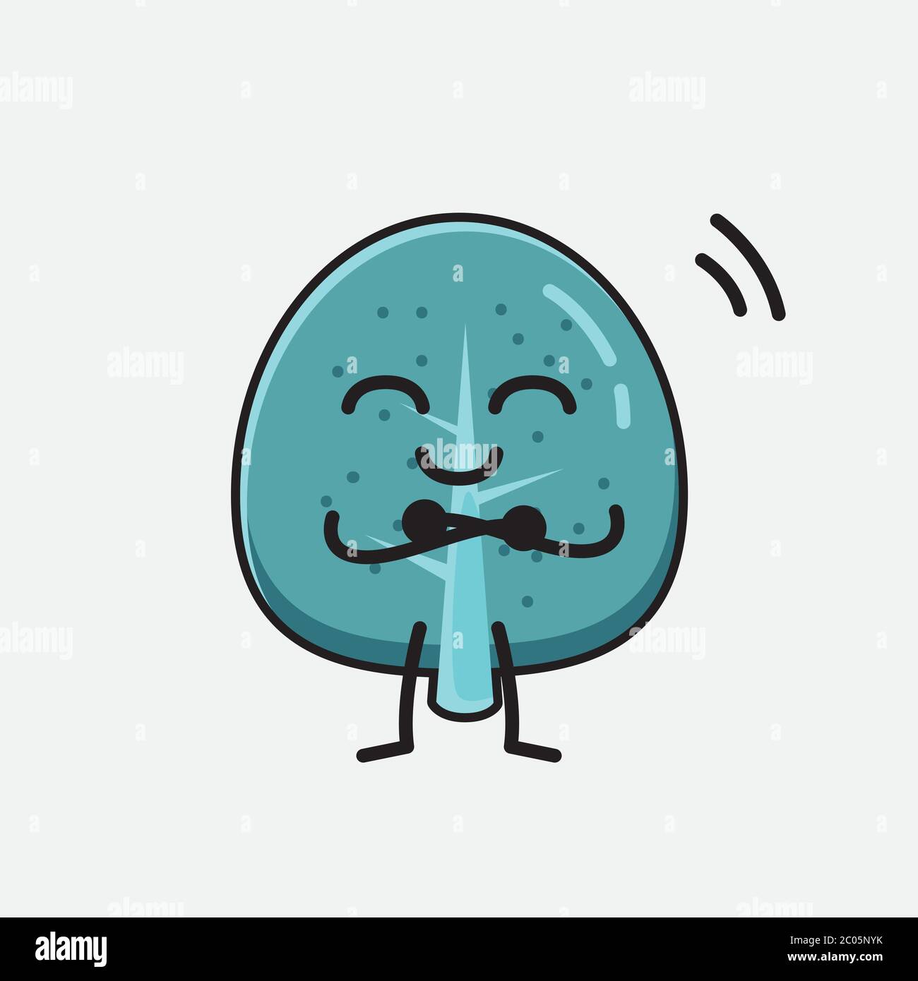An illustration of Cute Blue Tree Mascot Vector Character in Flat ...