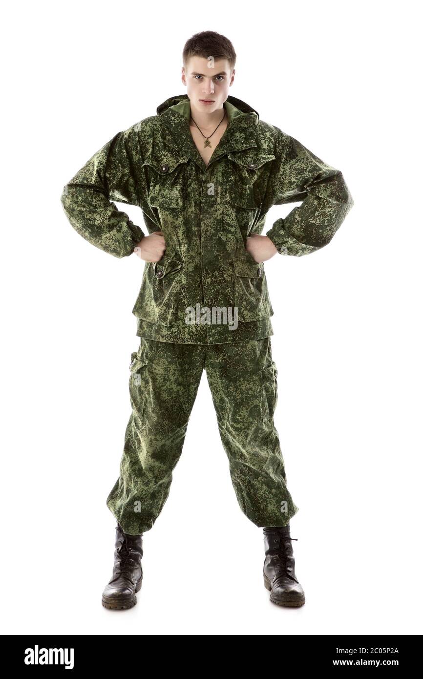 Young caucasian military man Cut Out Stock Images & Pictures - Alamy