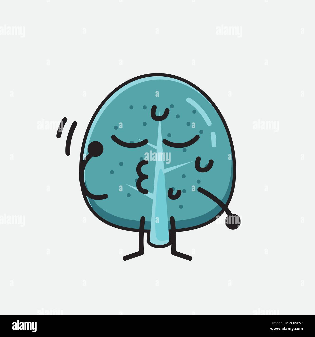 An illustration of Cute Blue Tree Mascot Vector Character in Flat ...