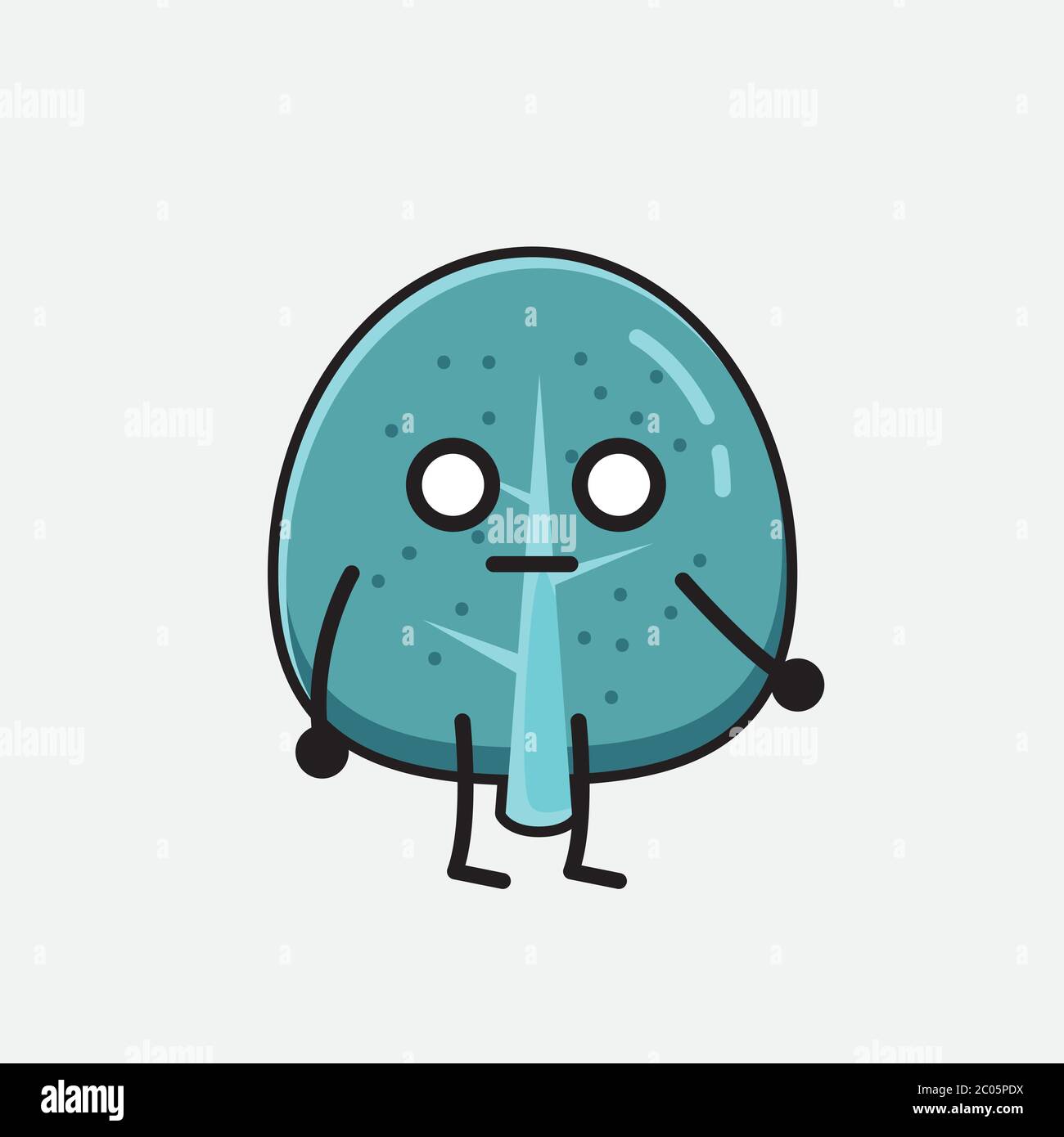 An illustration of Cute Blue Tree Mascot Vector Character in Flat ...