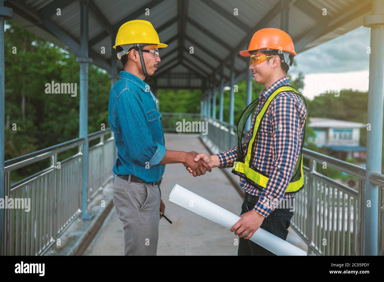 Double exposure engineers construction hi-res stock photography and ...