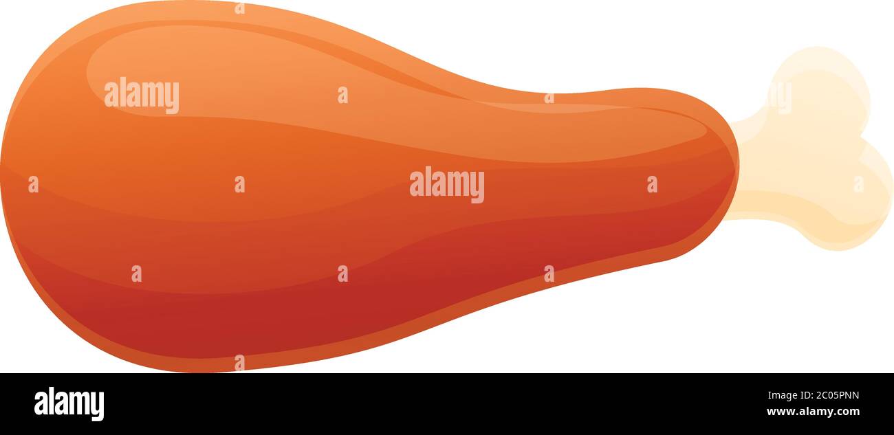 Cooked chicken leg icon. Cartoon of cooked chicken leg vector icon for ...