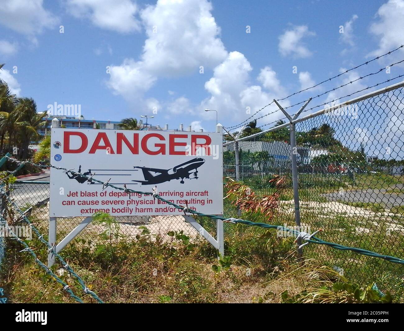 Sign airport warning jet blast hi-res stock photography and images - Alamy