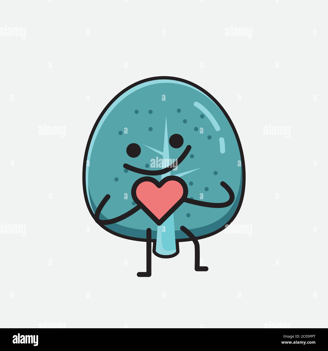 An illustration of Cute Blue Tree Mascot Vector Character in Flat ...