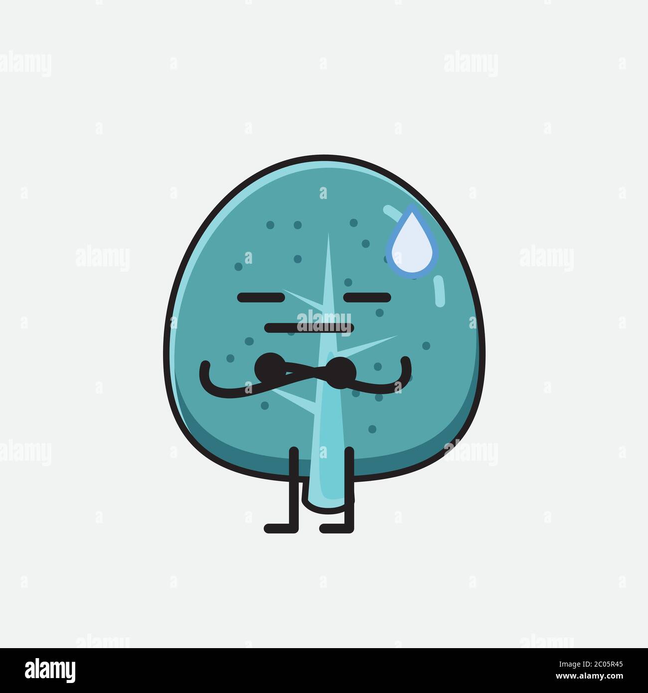 An illustration of Cute Blue Tree Mascot Vector Character in Flat ...