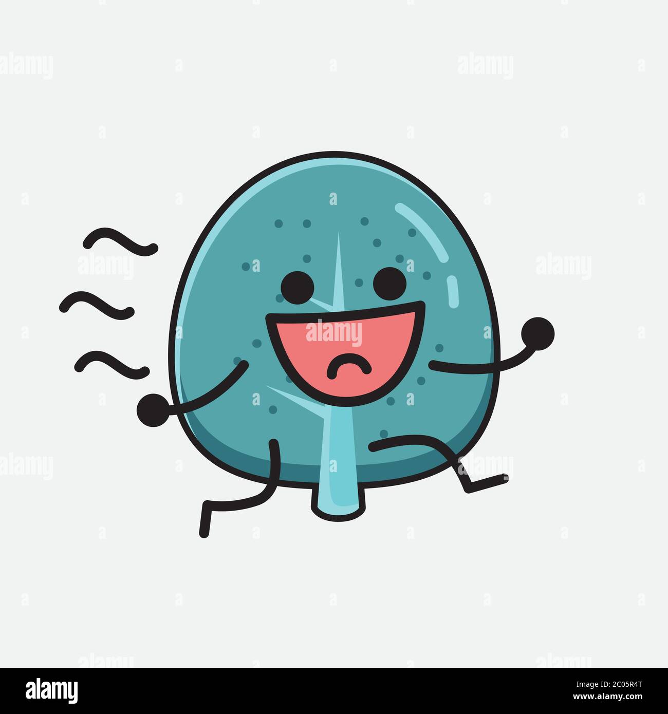 An illustration of Cute Blue Tree Mascot Vector Character in Flat ...