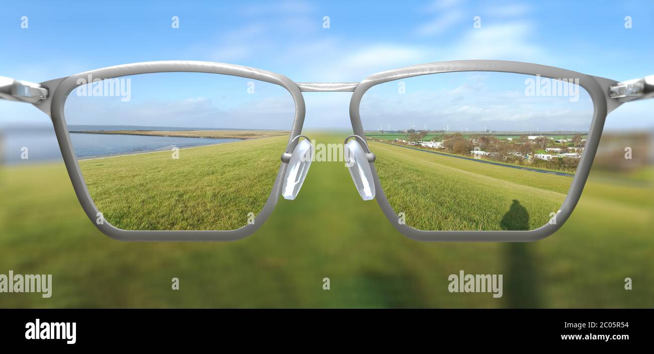 3D Illustration of clear vision through glasses Stock Photo - Alamy