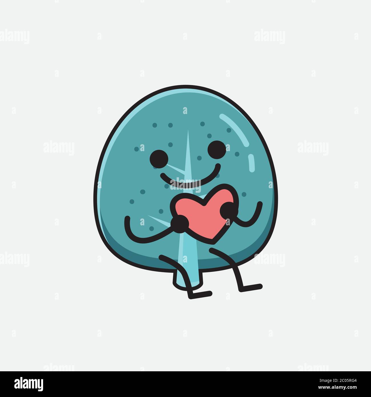 An illustration of Cute Blue Tree Mascot Vector Character in Flat ...