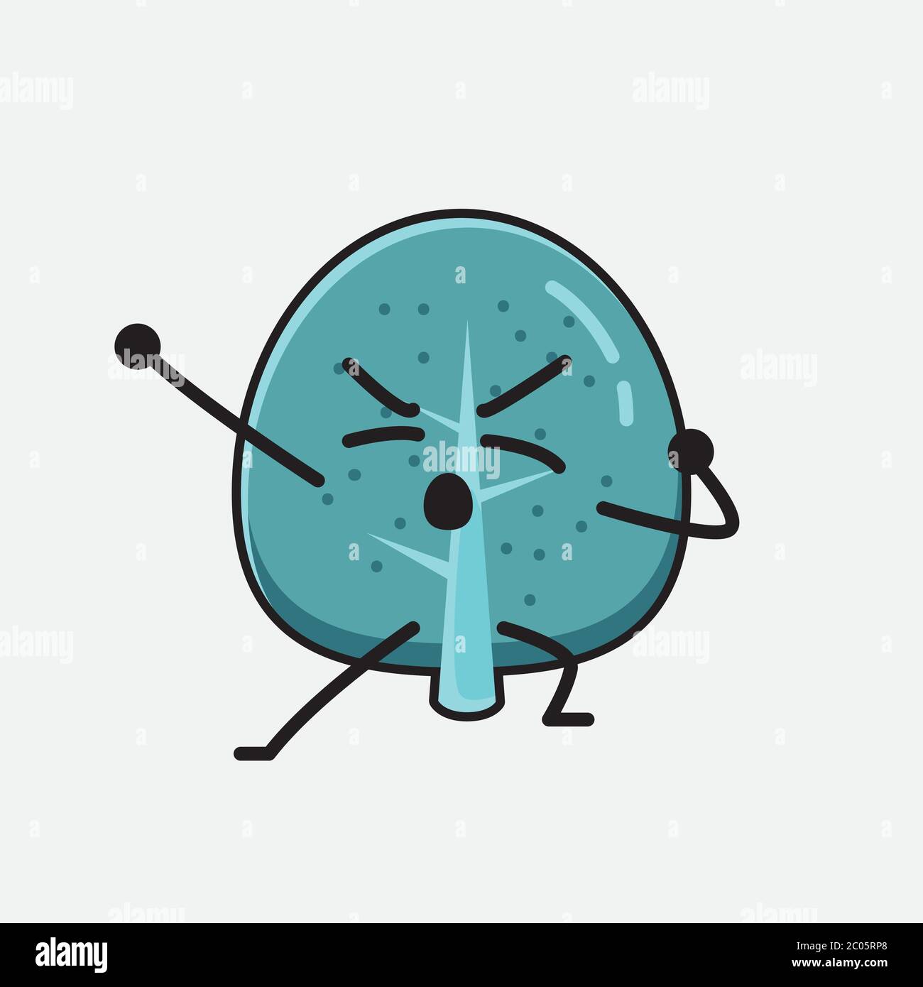An illustration of Cute Blue Tree Mascot Vector Character in Flat ...