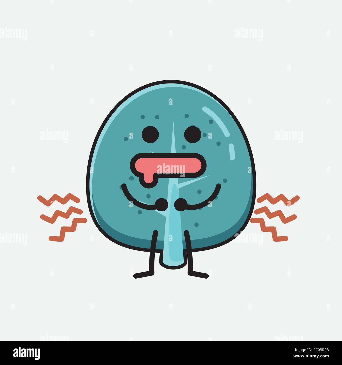 An illustration of Cute Blue Tree Mascot Vector Character in Flat ...