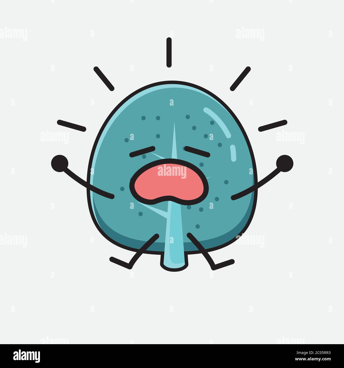 An illustration of Cute Blue Tree Mascot Vector Character in Flat ...