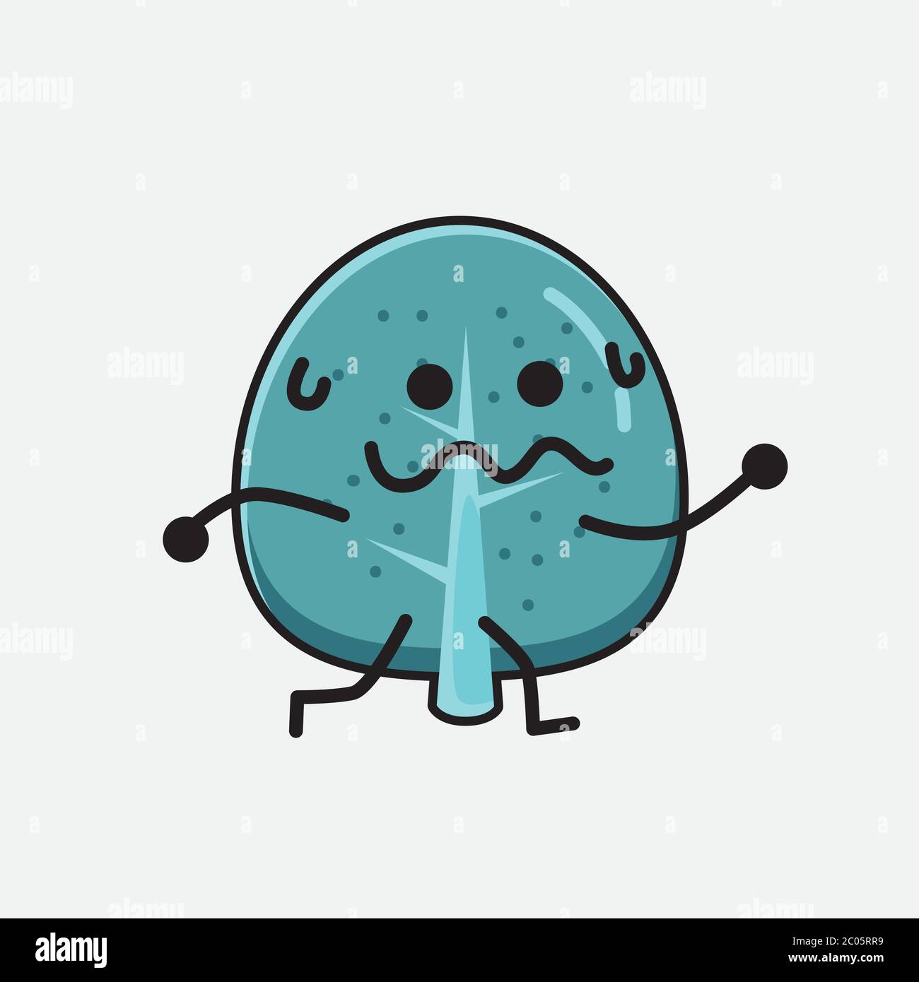An illustration of Cute Blue Tree Mascot Vector Character in Flat ...