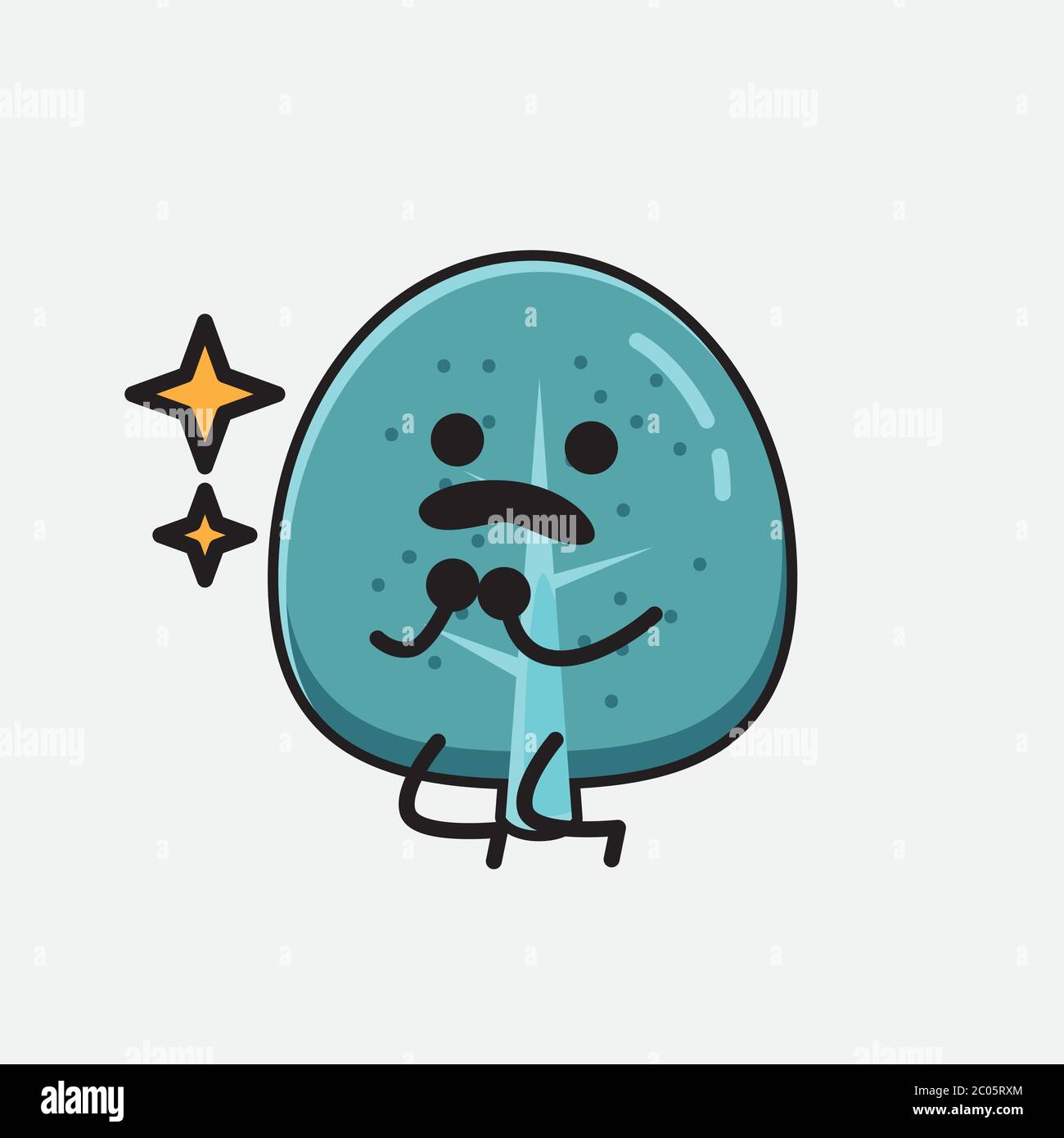 An illustration of Cute Blue Tree Mascot Vector Character in Flat ...