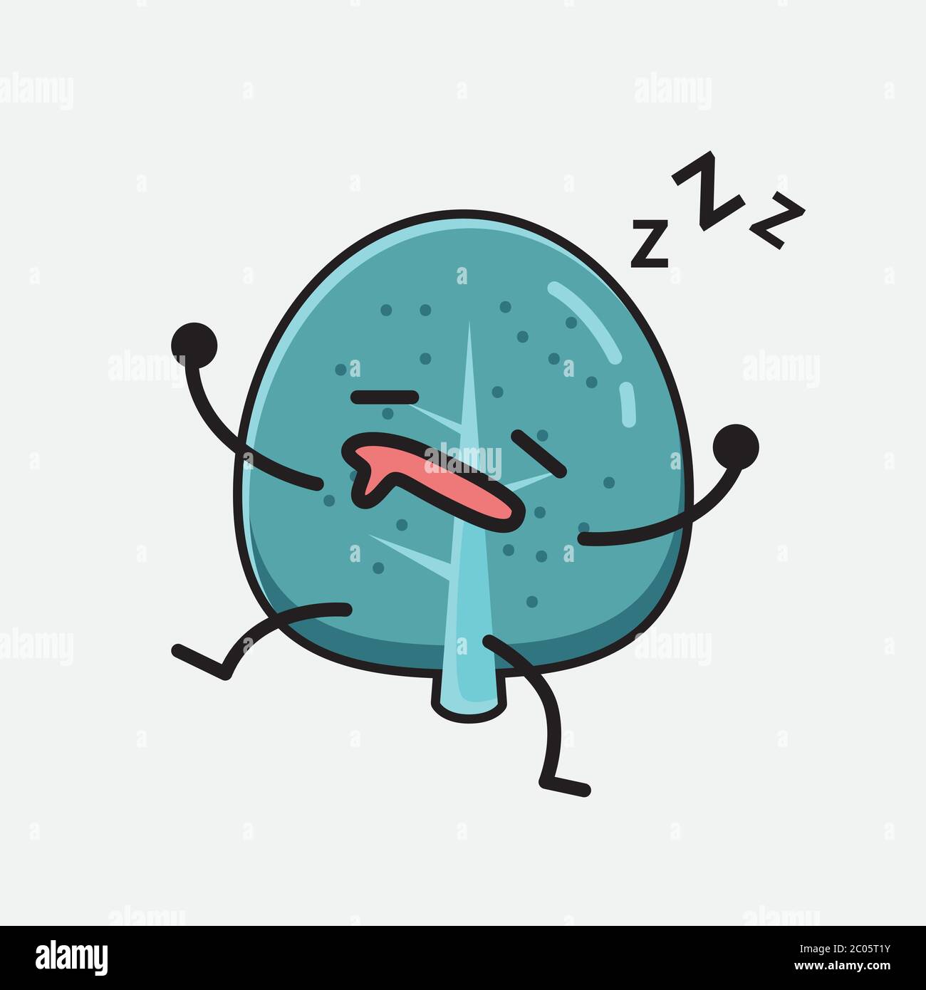 An illustration of Cute Blue Tree Mascot Vector Character in Flat ...